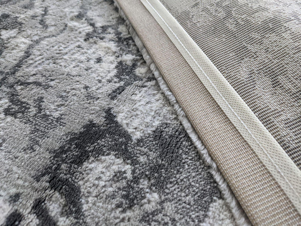 Alissa grey silver cracked glass design - mrrugs.com.au