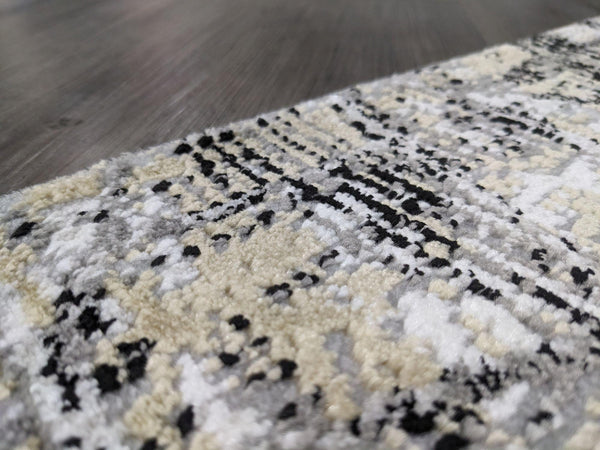 2 Alisa Grey Black 80 cm Wide Runner - mrrugs.com.au