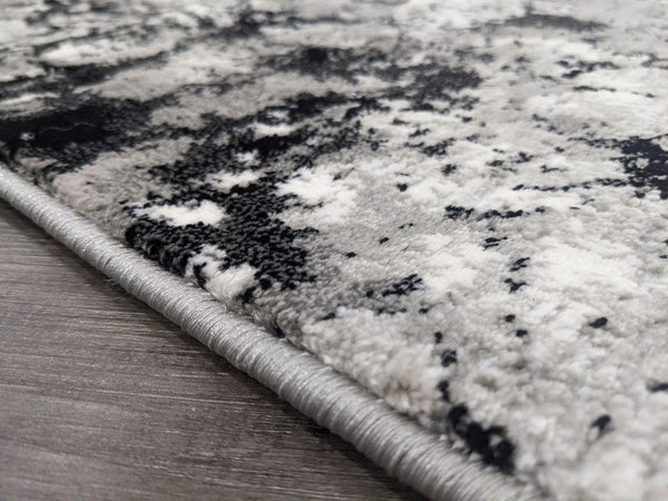 Alissa Grey black 80 cm Wide Runner - mrrugs.com.au