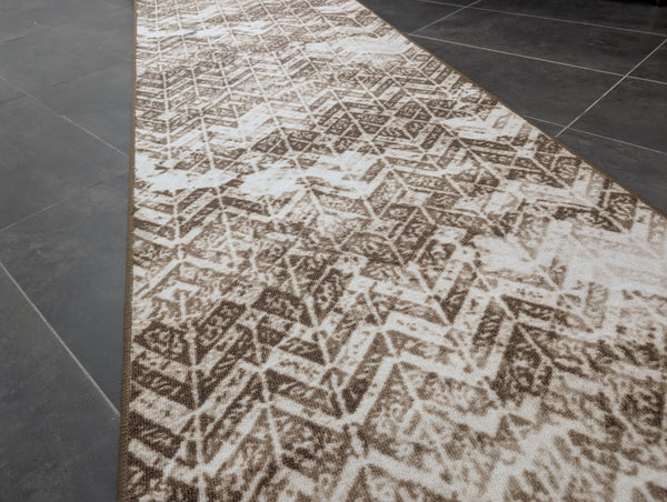 Gabe beige brown modern design hallway runner 80cm Wide - mrrugs.com.au